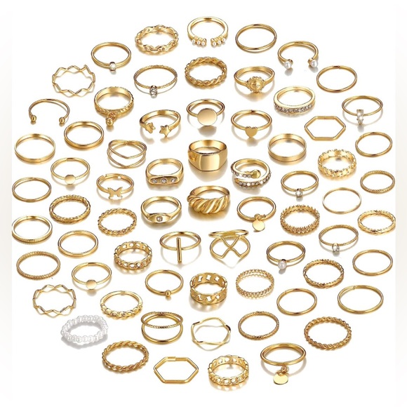 Jewelry | 68 Pcs Gold Knuckle Rings Set For Women Girls Stackable Rings ...